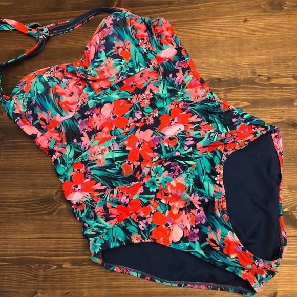 Swim | Pinup Floral Tropical Womens Halter Top Swim Suit | Poshmark